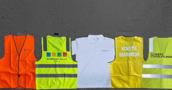 Recent Hi Vis prints of Vests and Polos