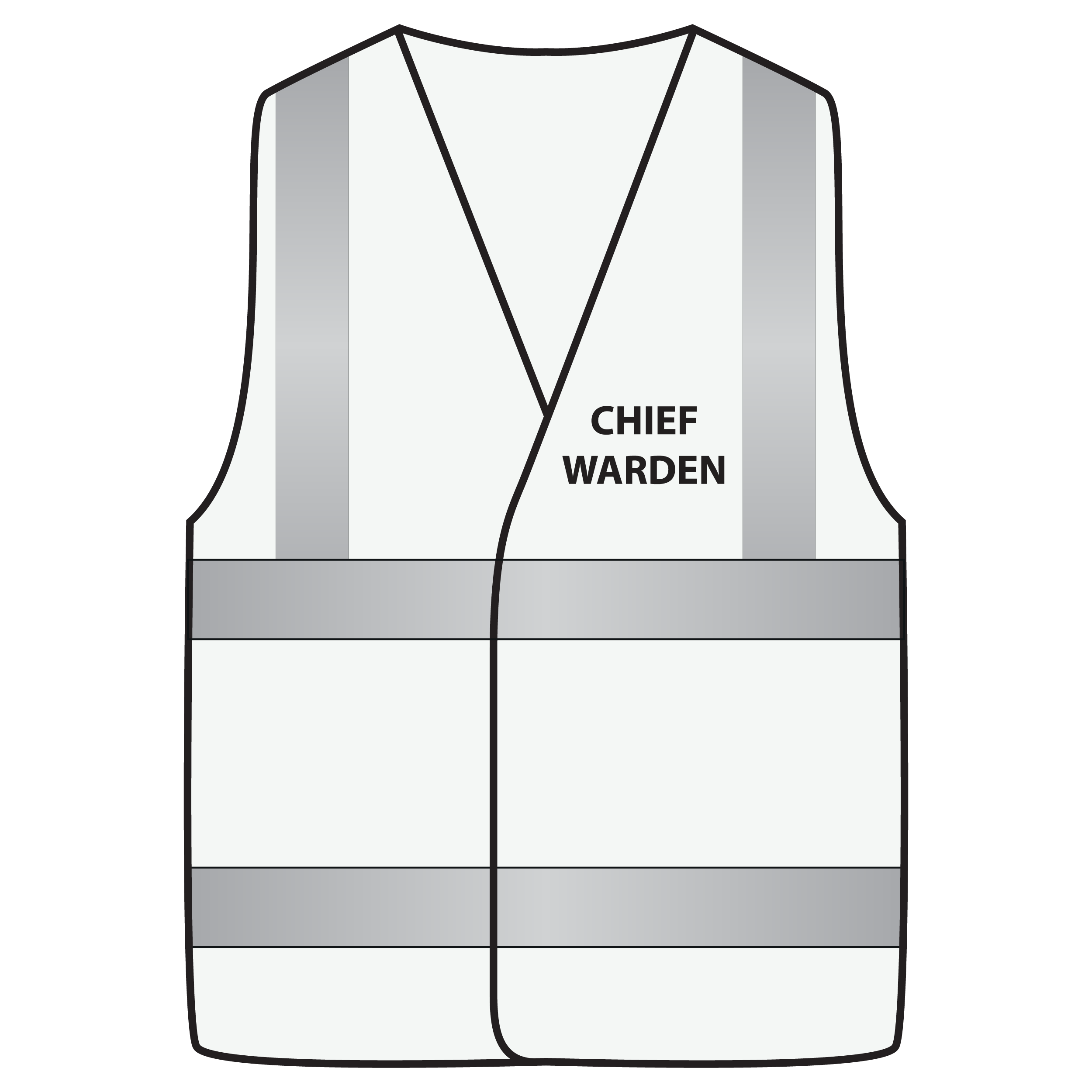 Reflective Chief Warden Vest | White