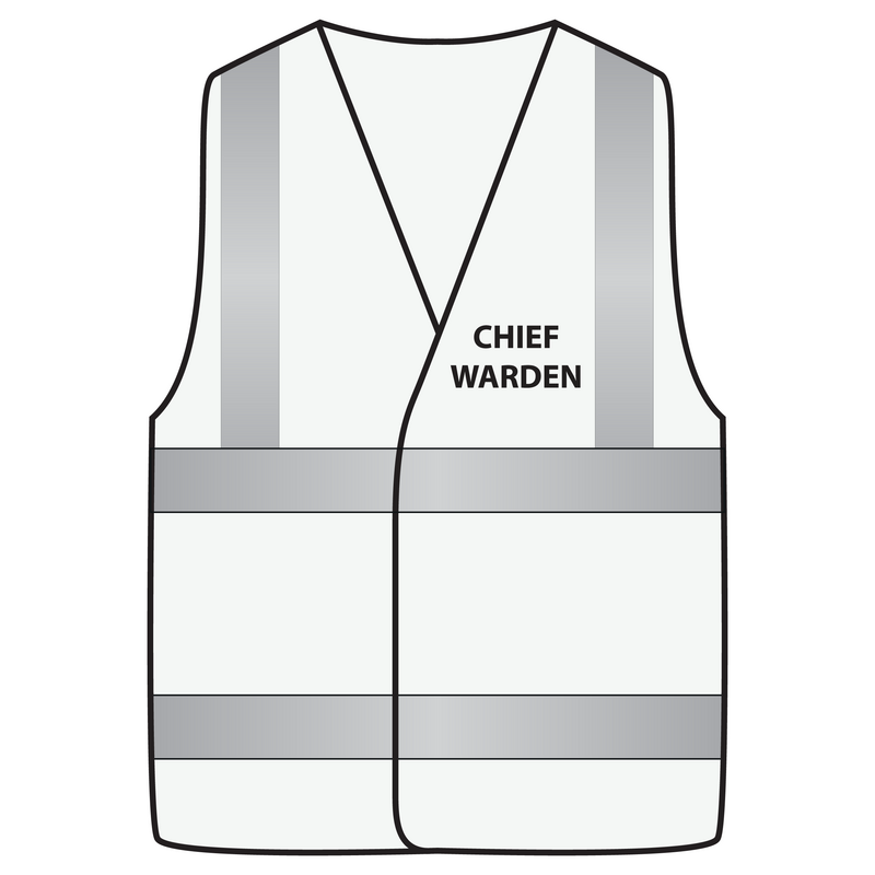 Reflective Chief Warden Vest | White